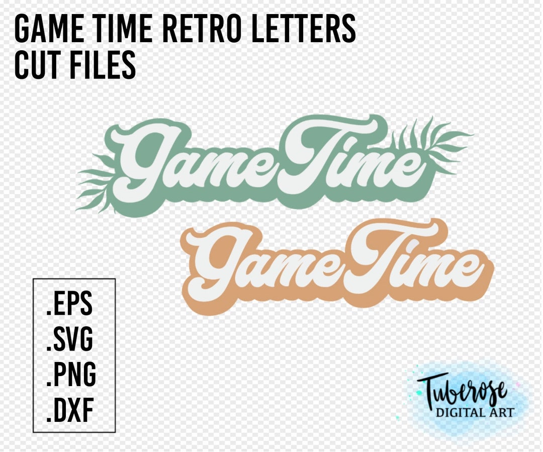Game Time SVG, Retro Letters Boho Game Day Cut Files, Iron on Shirt ...