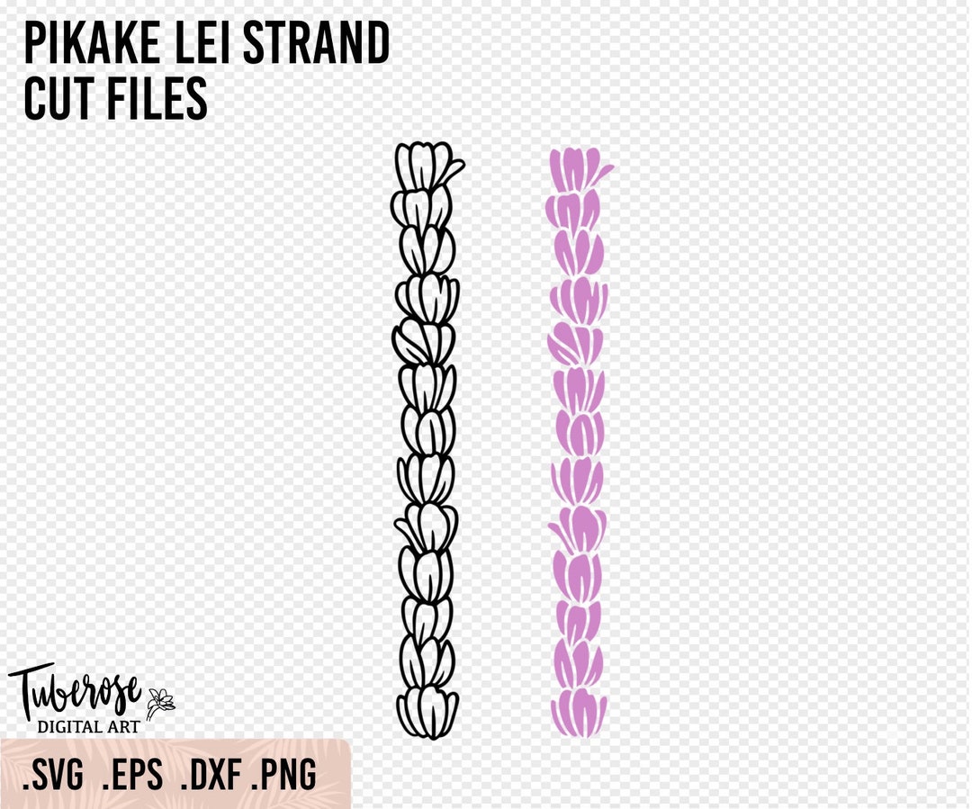 Pikake Lei SVG, Jasmine Flower Lei Garland Cut File, Cup Wrap Around ...