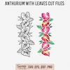 Hibiscus and Plumeria Leaves Strand SVG, Hibiscus Cluster, Frangipani ...