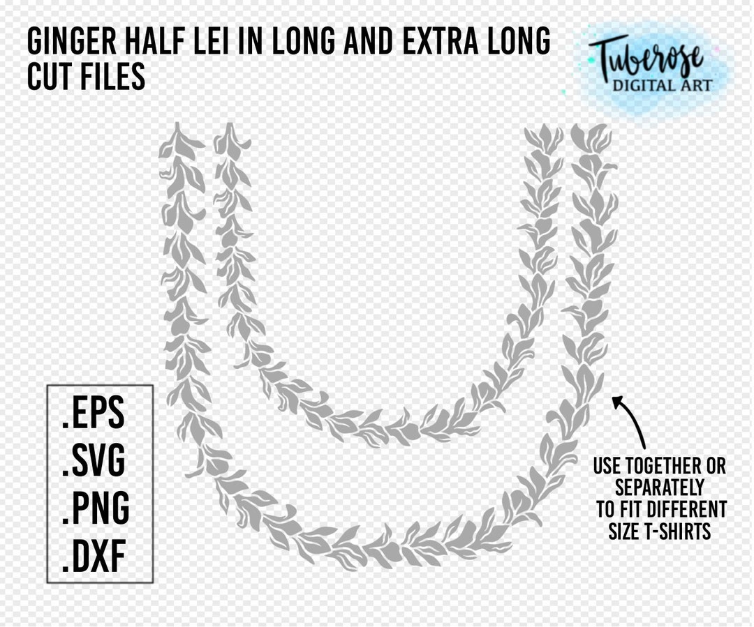 Ginger Half Lei in Long and Extra Long for T-shirt Iron on and More ...