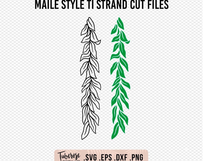 Ti Leaf Lei S Shape SVG - Ti Leaf Lei SVG - Lāʻī Leis SVG - Digital ...