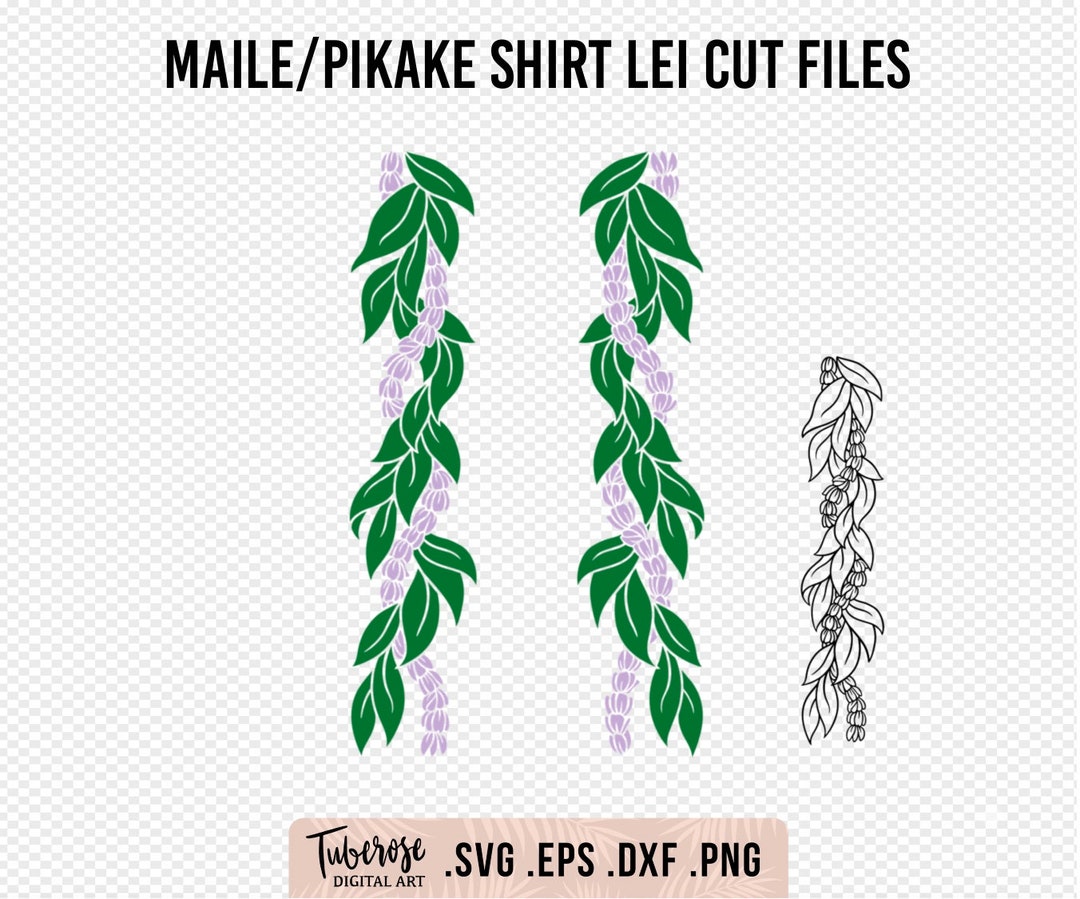 Maile Pikake Lei, Hanging Shirt Lei Svg's. 2 Designs, T-shirt Lei Iron ...