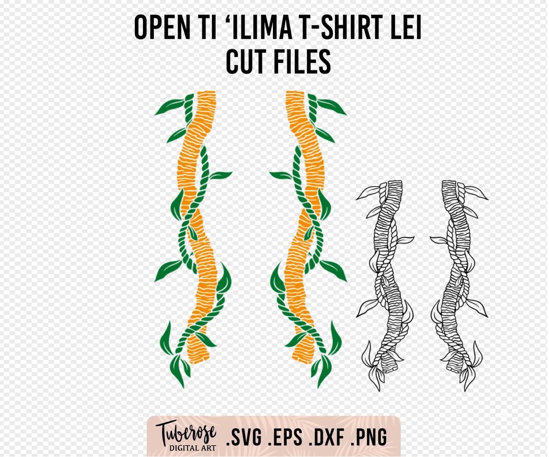 Open Ti 'ilima Lei, Hanging Shirt Lei Svg's. T-shirt Lei Iron On, Lei ...
