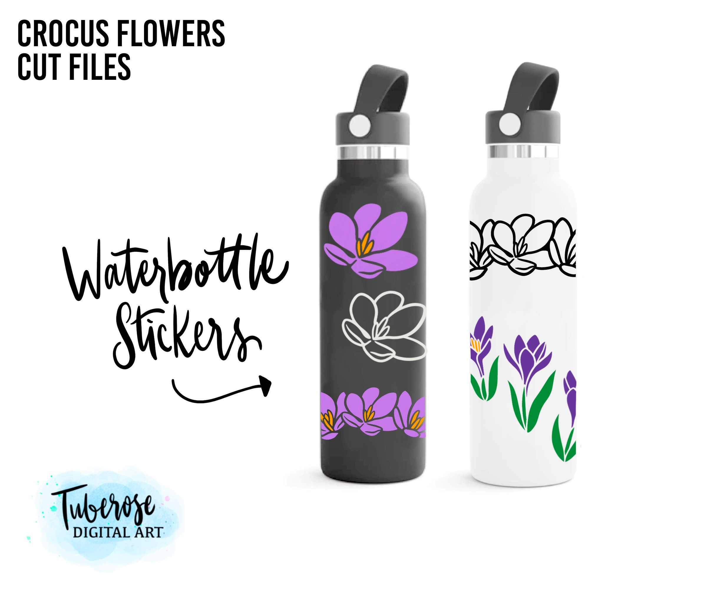Crocus Flower SVG PNG Cut Files Spring Floral Illustrations | Etsy