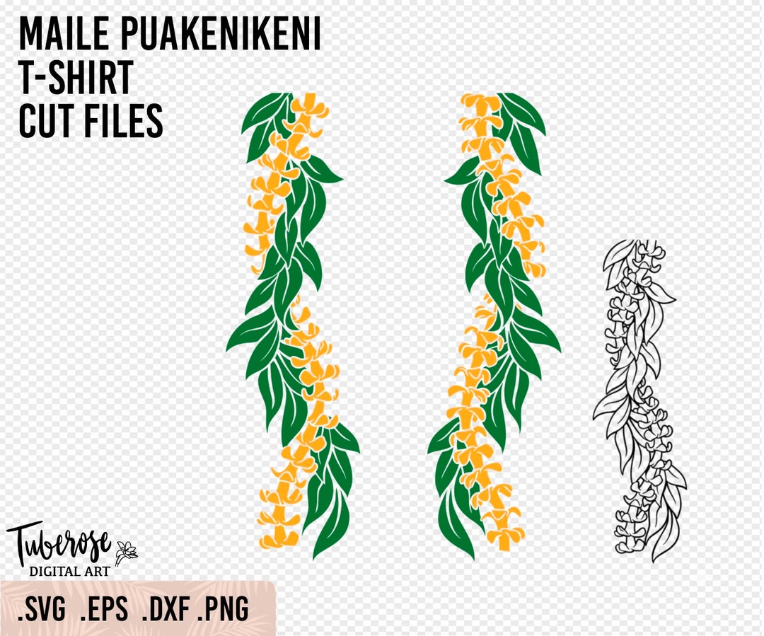 Maile Puakenikeni Lei Hanging Shirt Lei Svg's. 2 Designs - Etsy