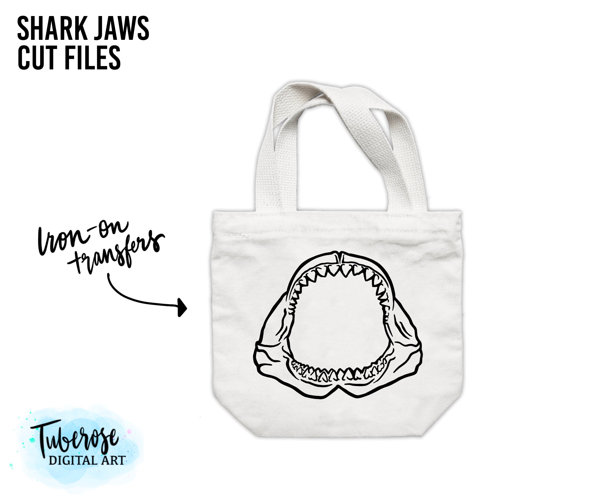 Shark Jaws SVG Shark Ocean Cut Files 4 Different Fossilized | Etsy