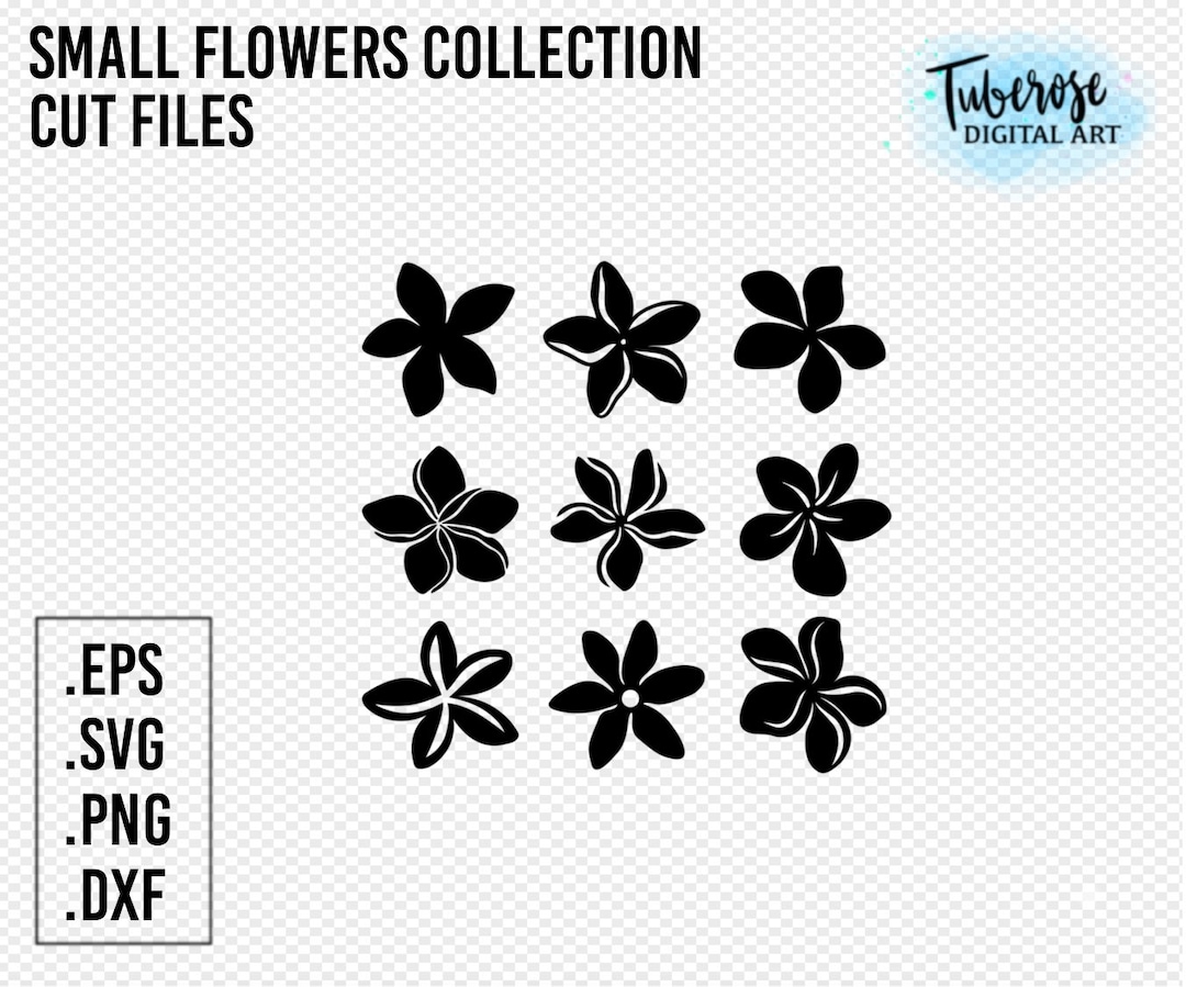 Small Flowers SVG Simple Plumeria/gardenia Style Flower - Etsy