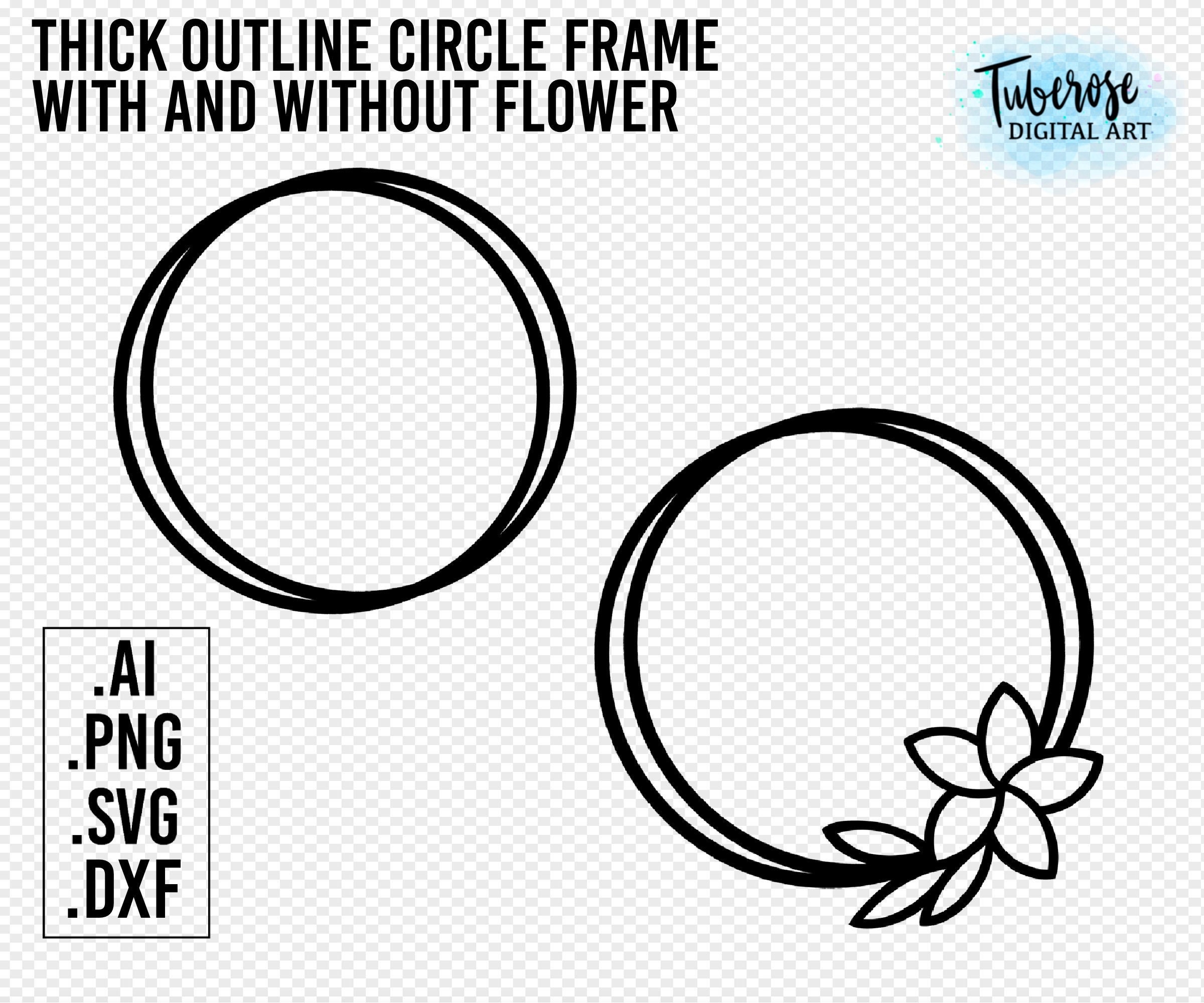 Thick Outline Circle Frame Svg Dxf Cut File Simple Circle - Etsy UK