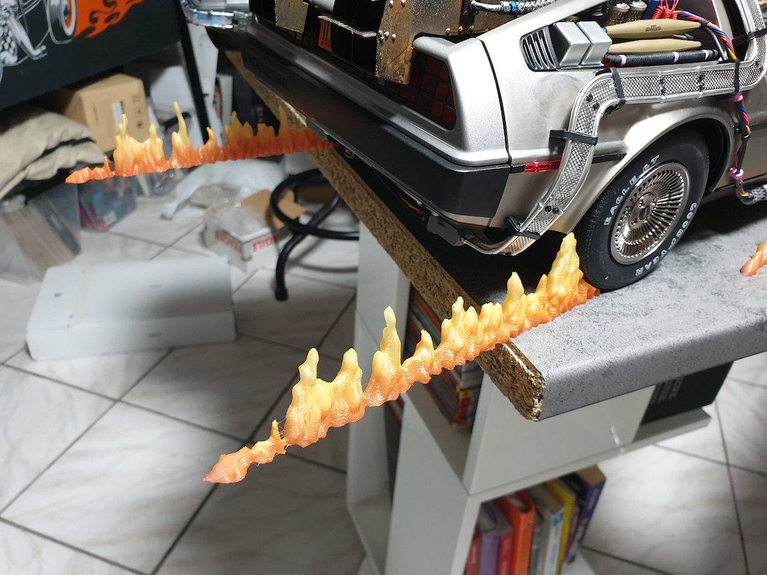 Wall of Flame Flames 1/8 Delorean Eaglemoss STL Printable Printable 3D ...