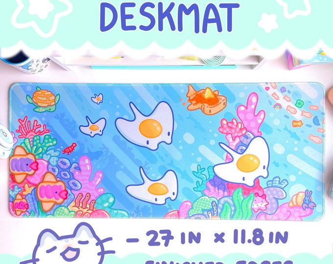 Manta Egg Desk Mat Mousepad Gaming Set up Computer Desk Water-resistant ...