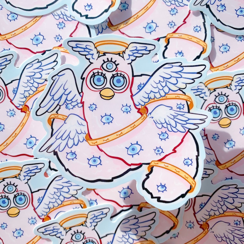 Biblically Accurate Angel Furby Glossy Waterproof Sticker - Etsy
