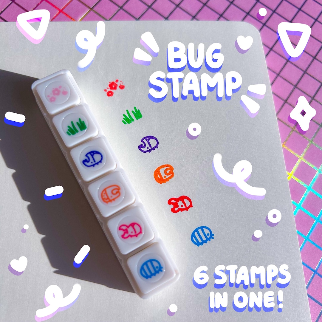 Bug Stamp Pre-inked Mini Punch Stamp Stationery Journaling Isopod ...