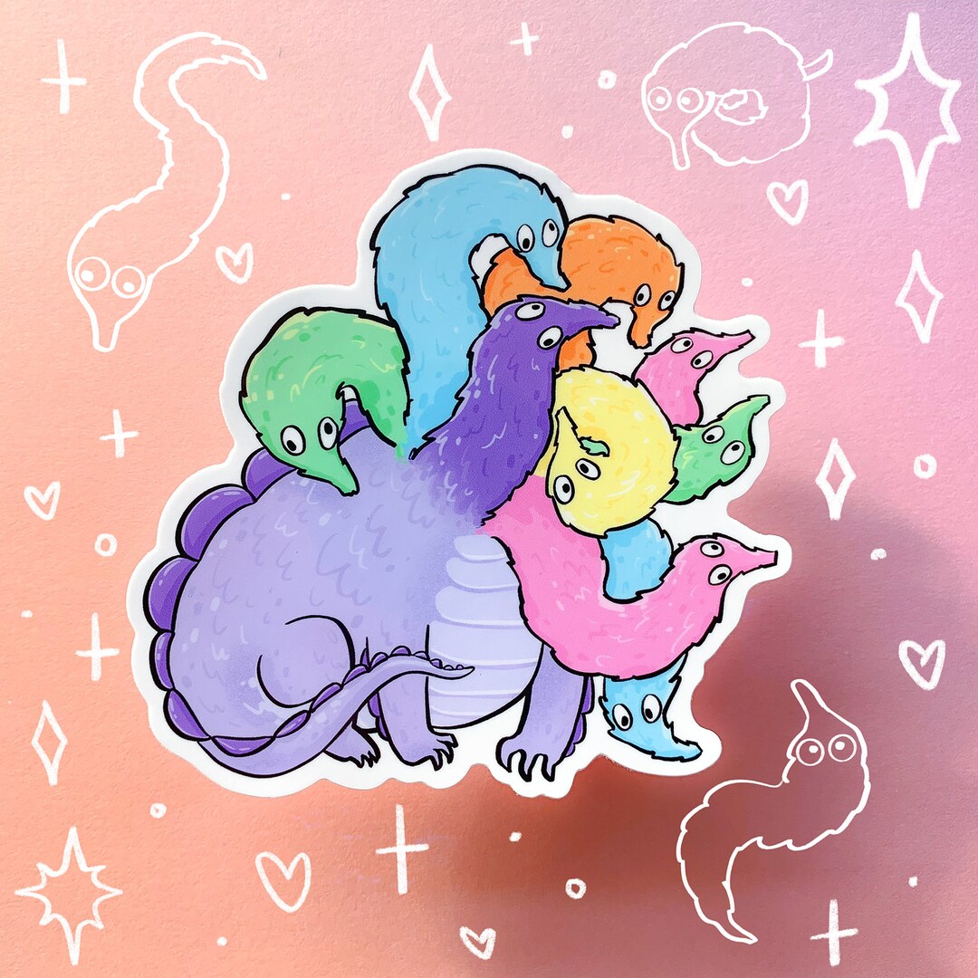 Hydra Silly Worm on A String Glossy Waterproof Sticker Laptop Water ...