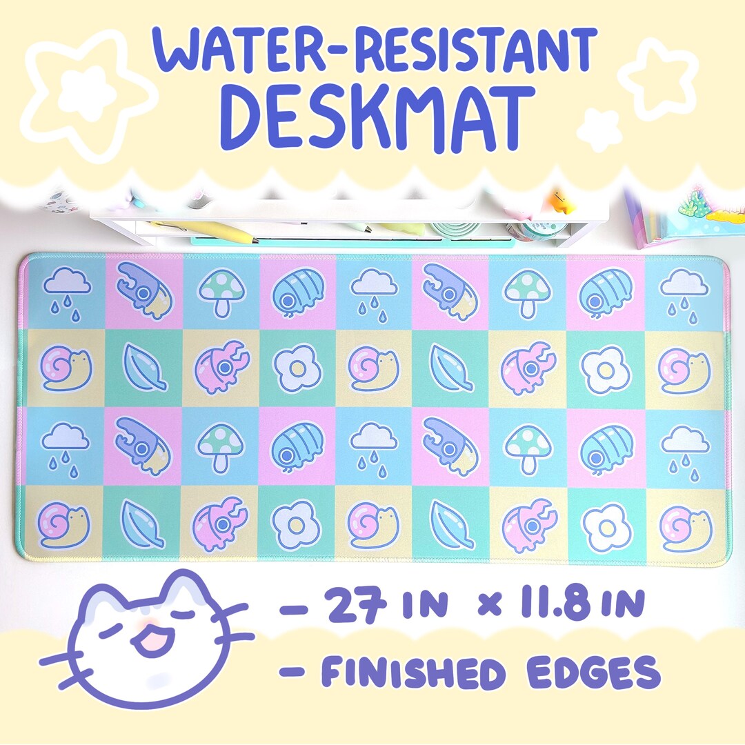 Bug Field Desk Mat Mousepad Gaming Set up Computer Desk Water-resistant ...