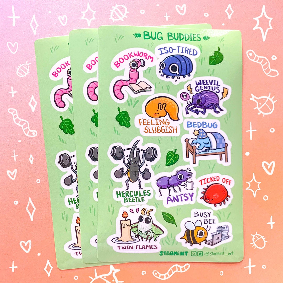 Bug Buddies Glossy Sticker Sheet Journaling Stickers Isopod Nature ...