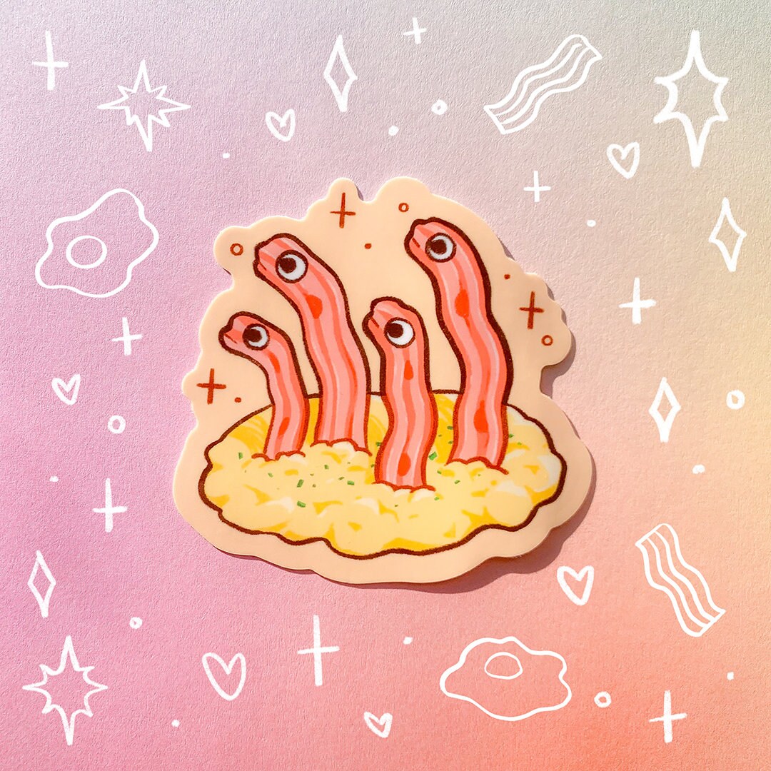 Bacon Eel Glossy Waterproof Sticker Laptop Water Bottle Cute Garden Eel ...