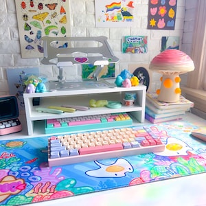 Manta Egg Desk Mat Mousepad Gaming Set up Computer Desk Water-resistant ...