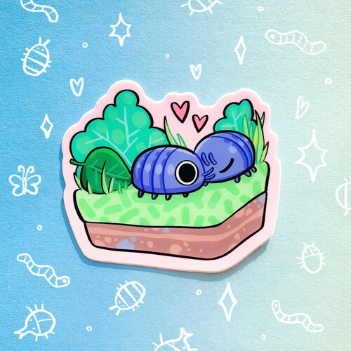 Isopod Love Bug Nature Glossy Waterproof Sticker Laptop Water - Etsy