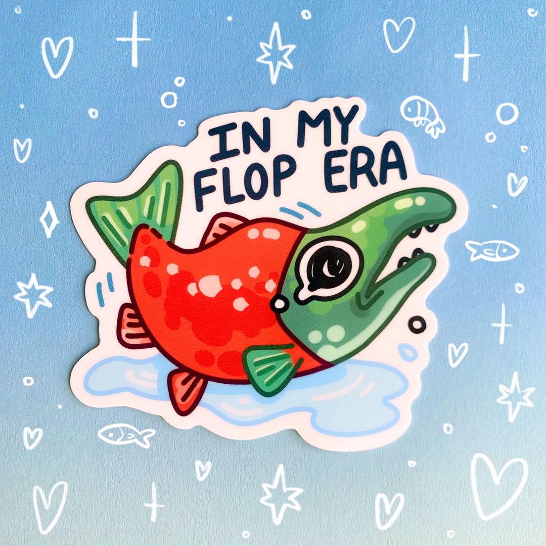 In My Flop Era Glossy Waterproof Sticker Laptop Water Bottle Salmon ...