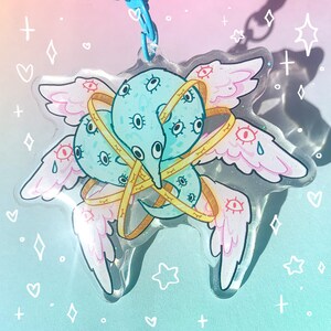 Biblically Accurate Worm on a String 3 Inch Glitter Acrylic Keychain ...