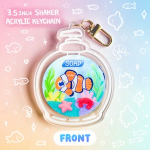 Soap Bottle Nostalgic 3.5 Inch Shaker Acrylic Charm Aquarium Fish ...