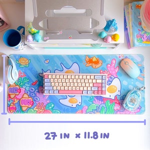 Manta Egg Desk Mat Mousepad Gaming Set up Computer Desk Water-resistant ...