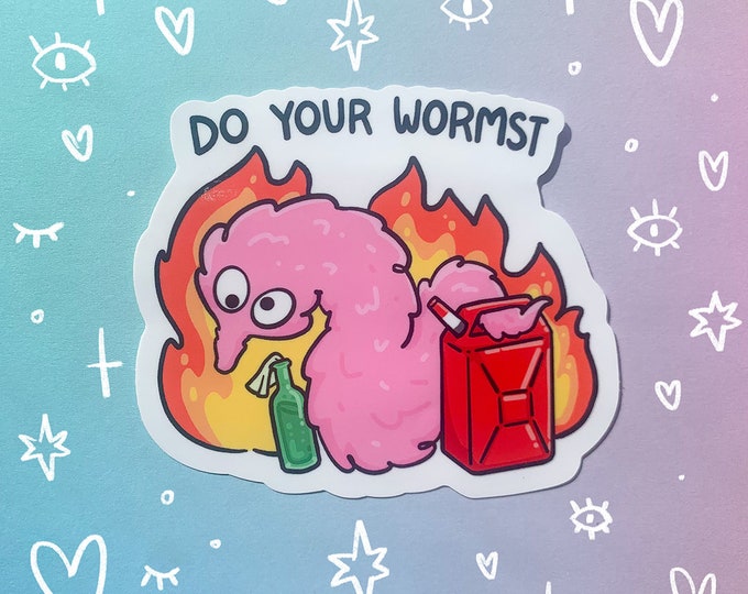Arson Worm Sticker - Etsy