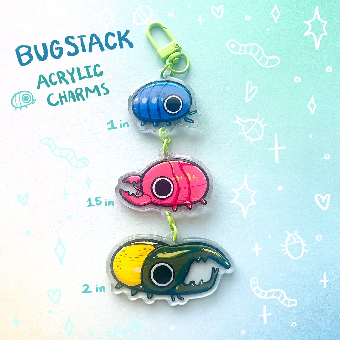 Bugstack Isopod Hercules Beetle Acrylic Charm Keychain Nature - Etsy