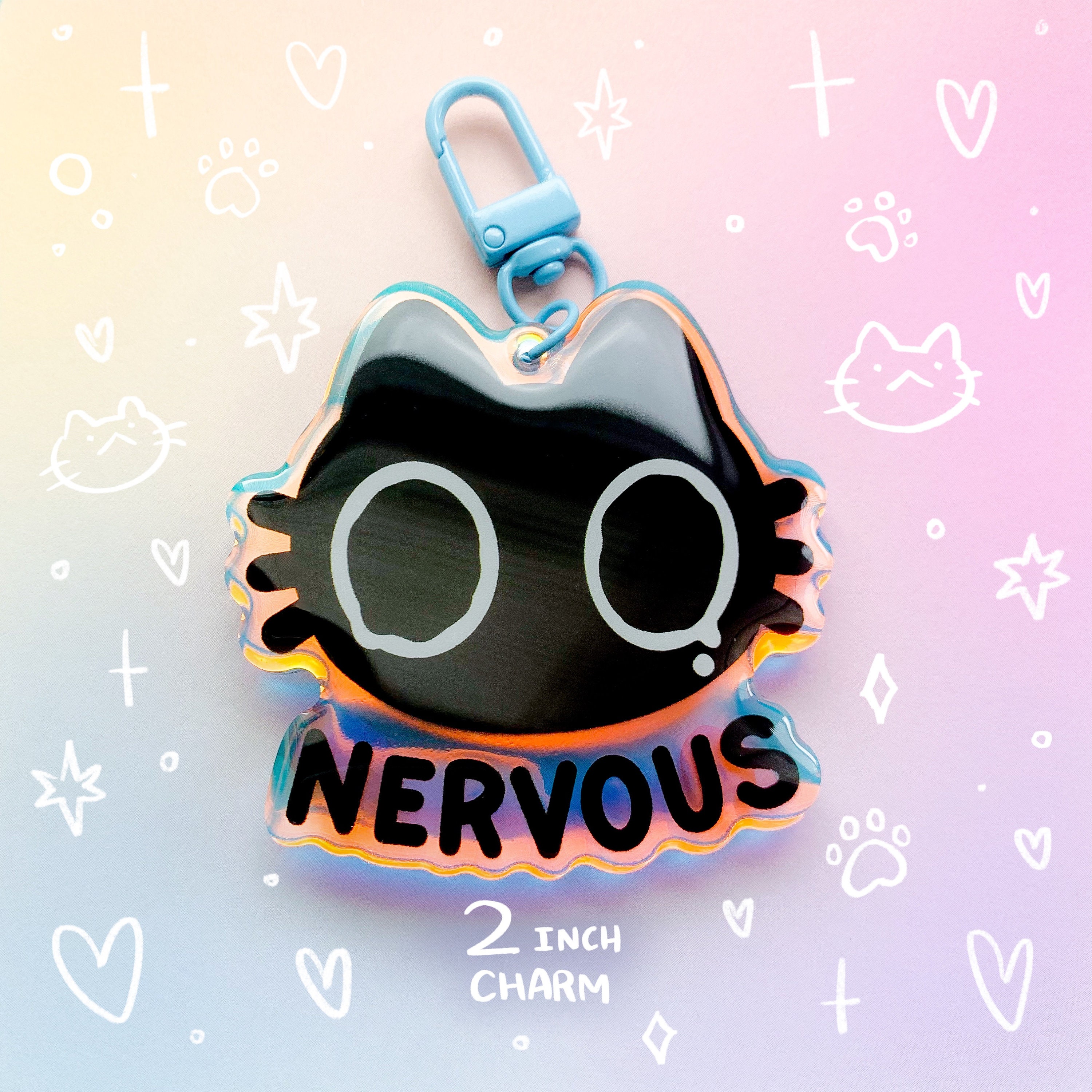Nervous Void Cat 2 Inch Rainbow Acrylic Charm - Etsy