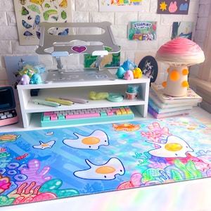 Manta Egg Desk Mat Mousepad Gaming Set up Computer Desk Water-resistant ...
