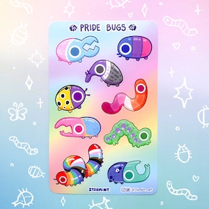 Pride Bugs Glossy Holographic Waterproof Sticker Sheet Gay Lesbian ...