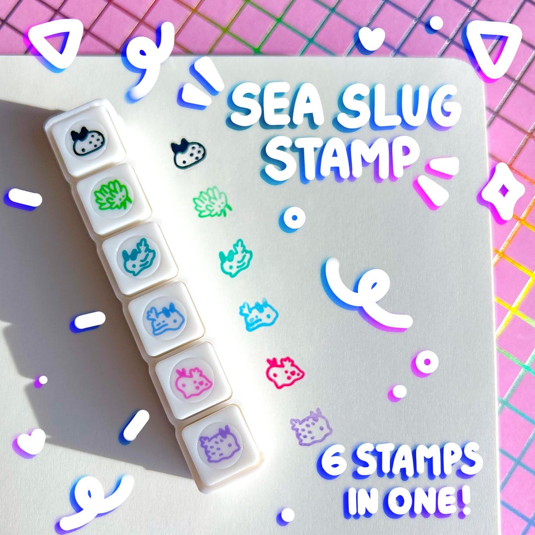 Sea Slug Stamp Pre-inked Mini Punch Stamp Stationery Journaling Sea ...