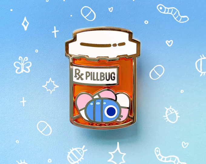 Pillbug Gold Transparent Enamel Pin Cute Isopod Bug Pin Pills ...