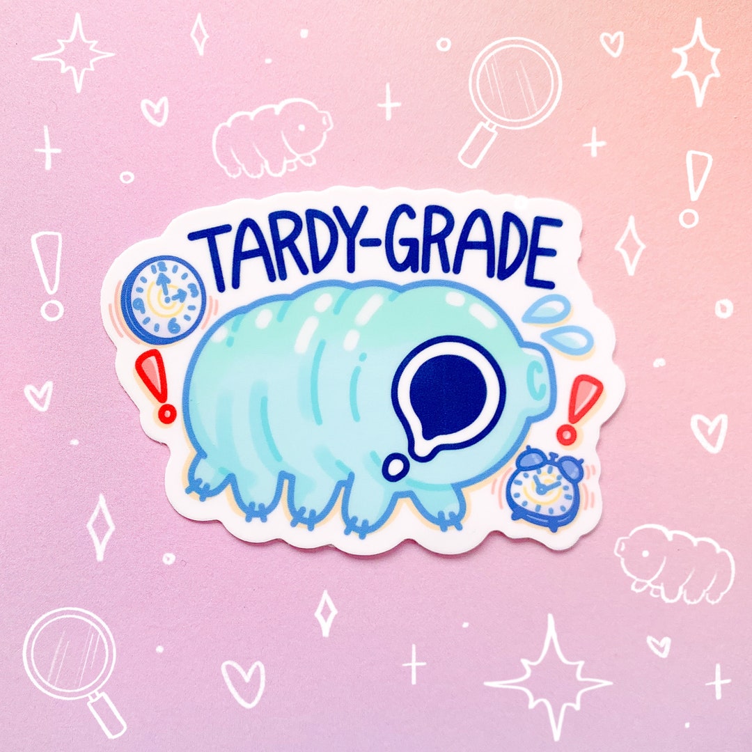 Tardy-grade Waterproof Sticker Laptop Water Bottle Tardigrade Creature ...