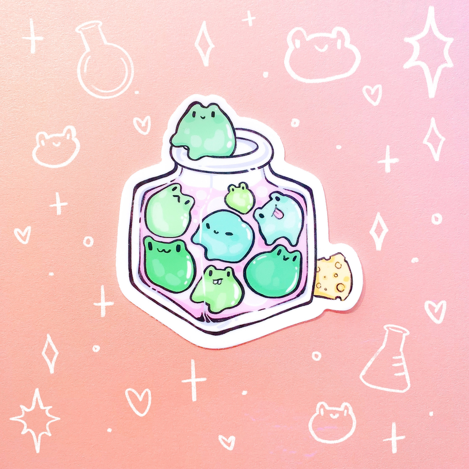 Froggy Potion Glossy Waterproof Sticker Frogs Magic Witch Laptop Water ...