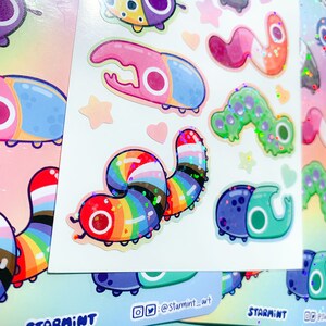 Pride Bugs Glossy Holographic Waterproof Sticker Sheet Gay Lesbian ...