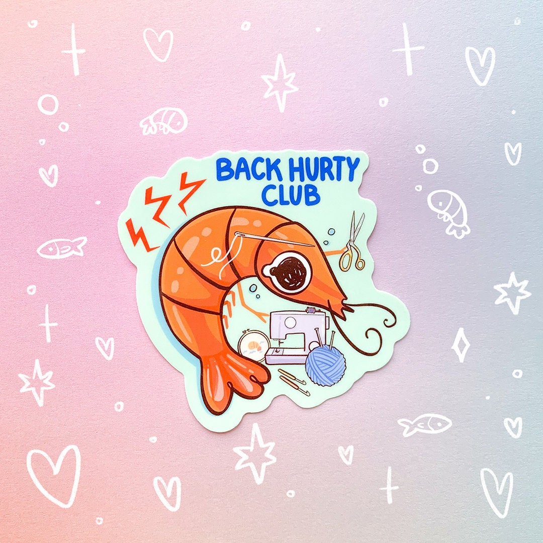 Back Hurty Club FIBER Artist Glossy Waterproof Sticker Laptop Water ...