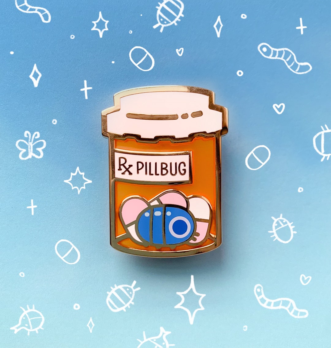 Pillbug Gold Transparent Enamel Pin Cute Isopod Bug Pin Pills ...