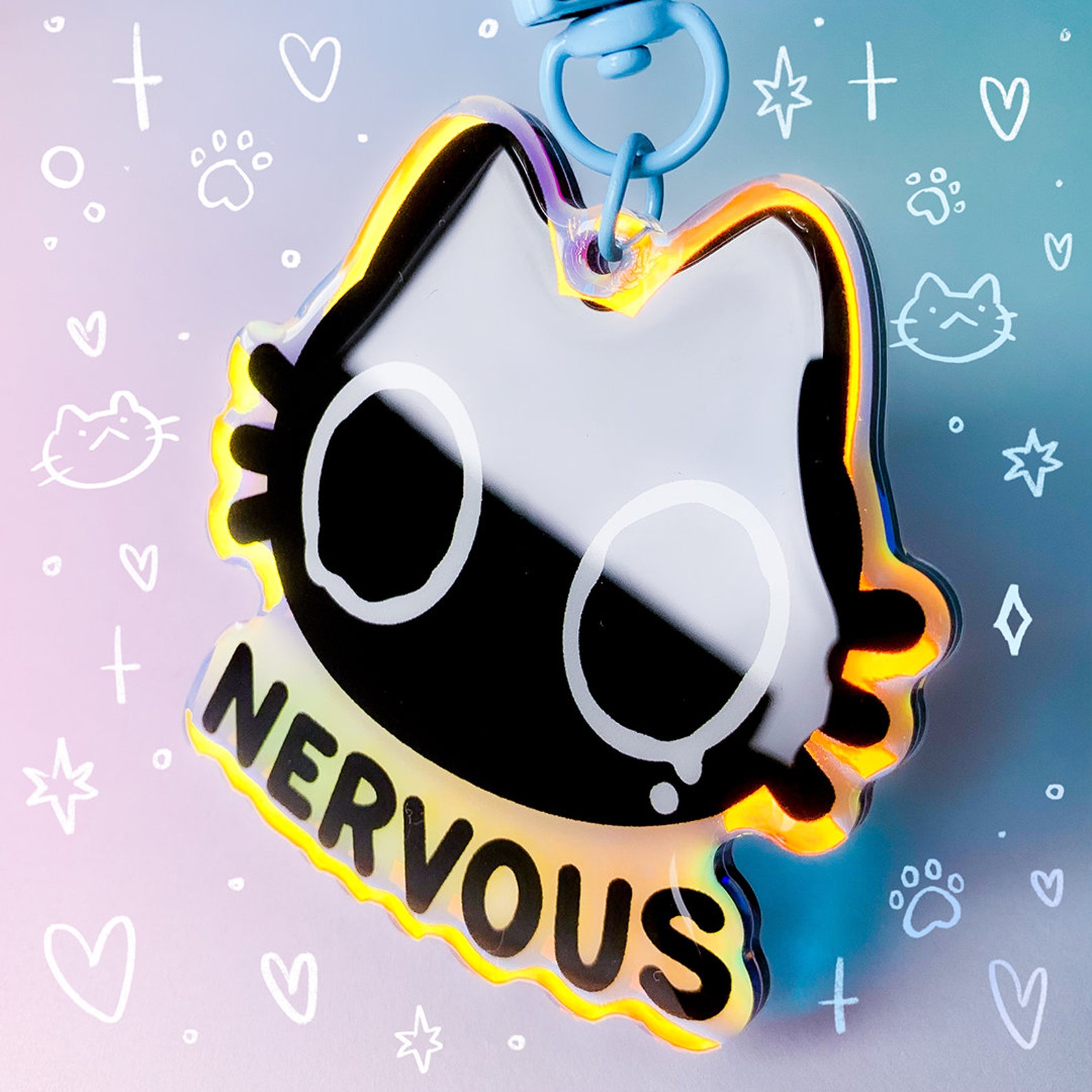 Nervous Void Cat 2 Inch Rainbow Acrylic Charm - Etsy