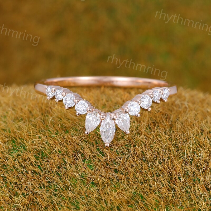 Chevron Wedding Band - Etsy