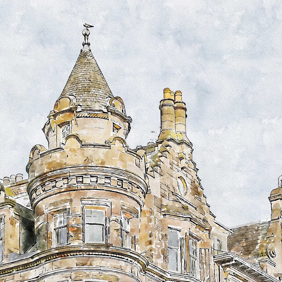 Edinburgh Scotland Building View Watercolor Digital Print Art - Etsy