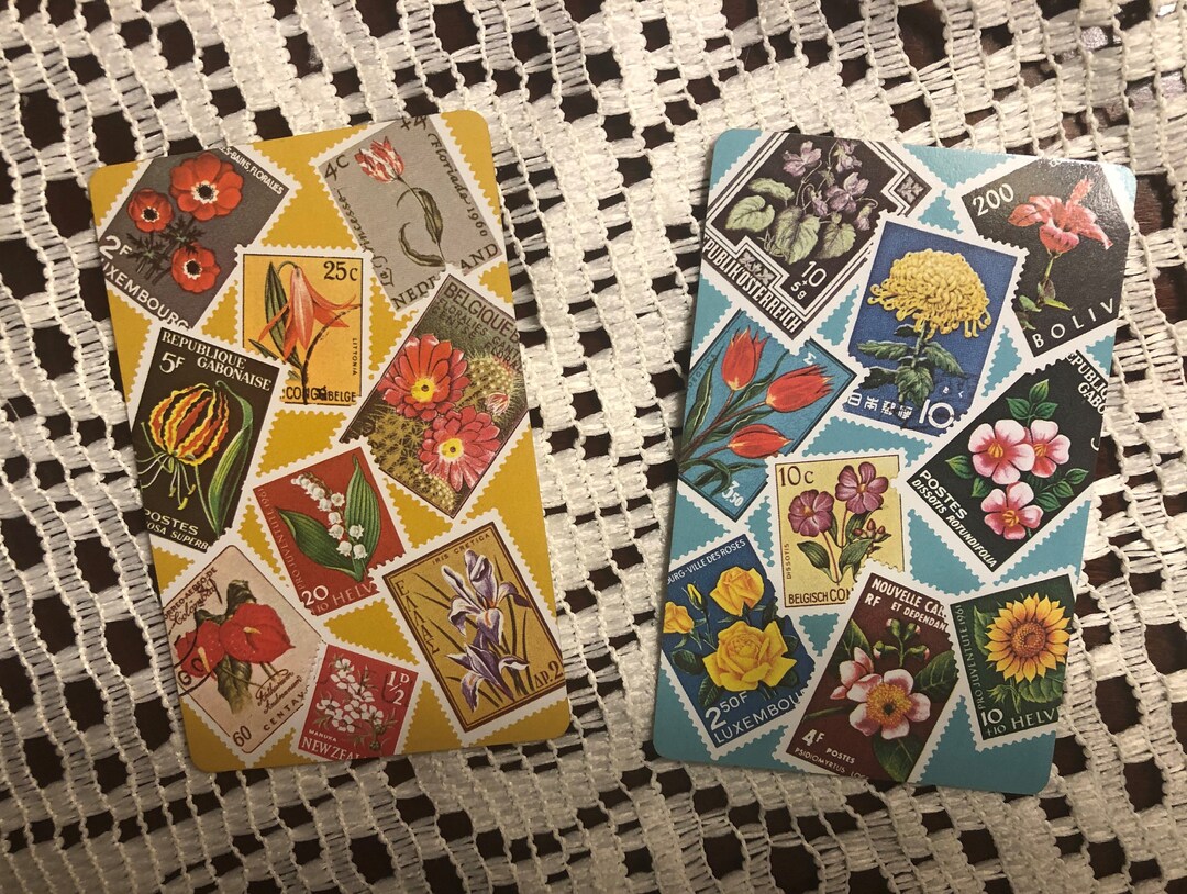 Unique, Vintage International Stamp Cards (2 or Pair) for Junk Journals ...