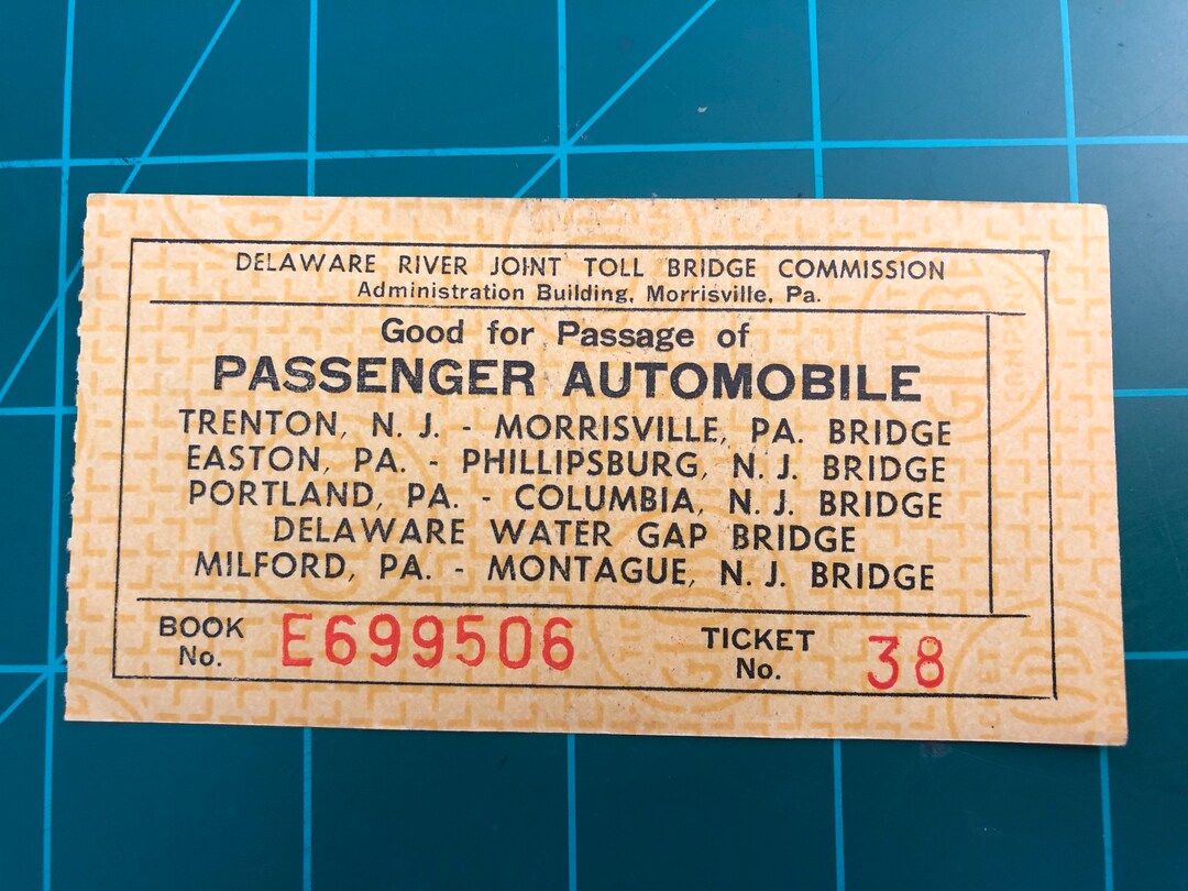 Vintage 1934 Toll Ticket for Automobiles Perfect Vintage Condition ...