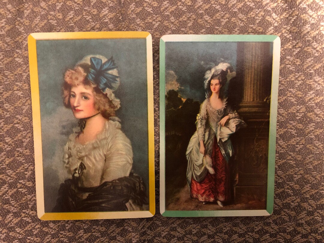 Vintage Victorian Ladies (1940-50's) Pair of Cards | Victorian Cards ...