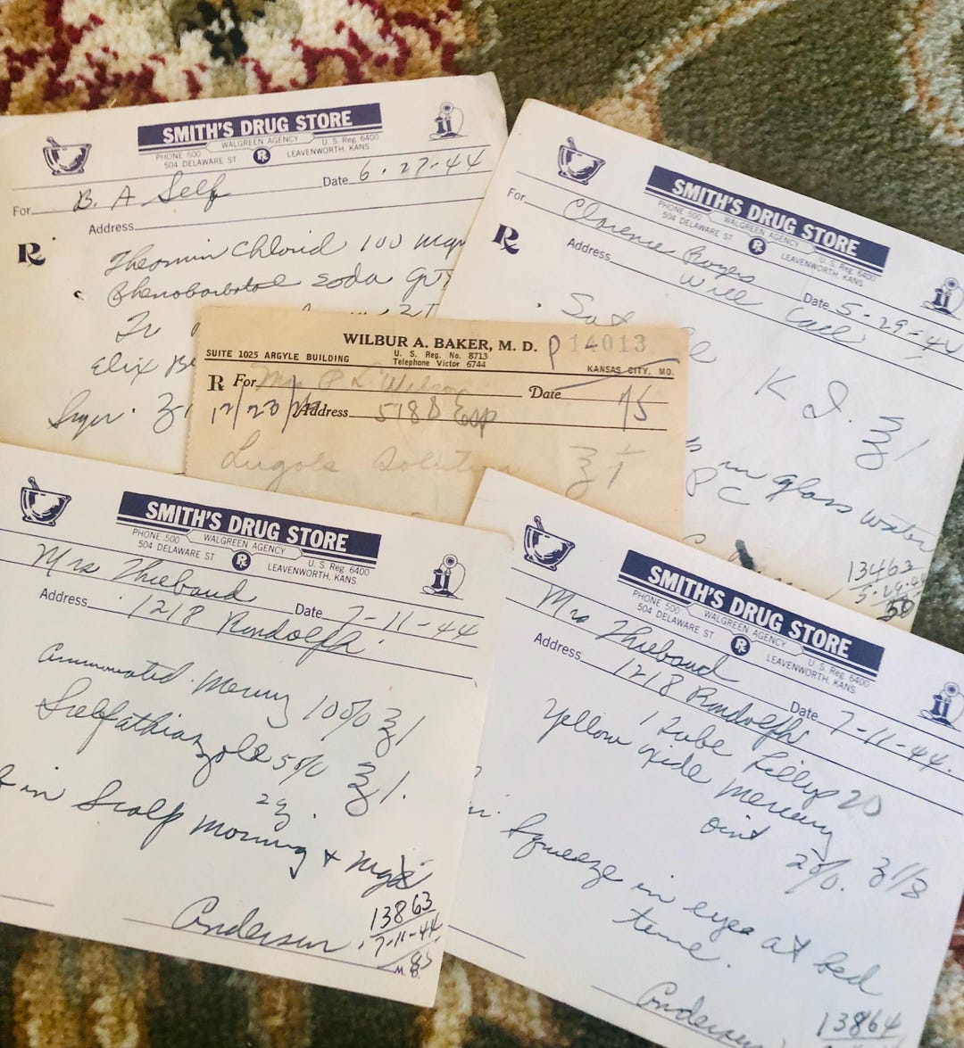 Antique Vintage Prescriptions From 1885- 1944, Authentic Ephemera for ...