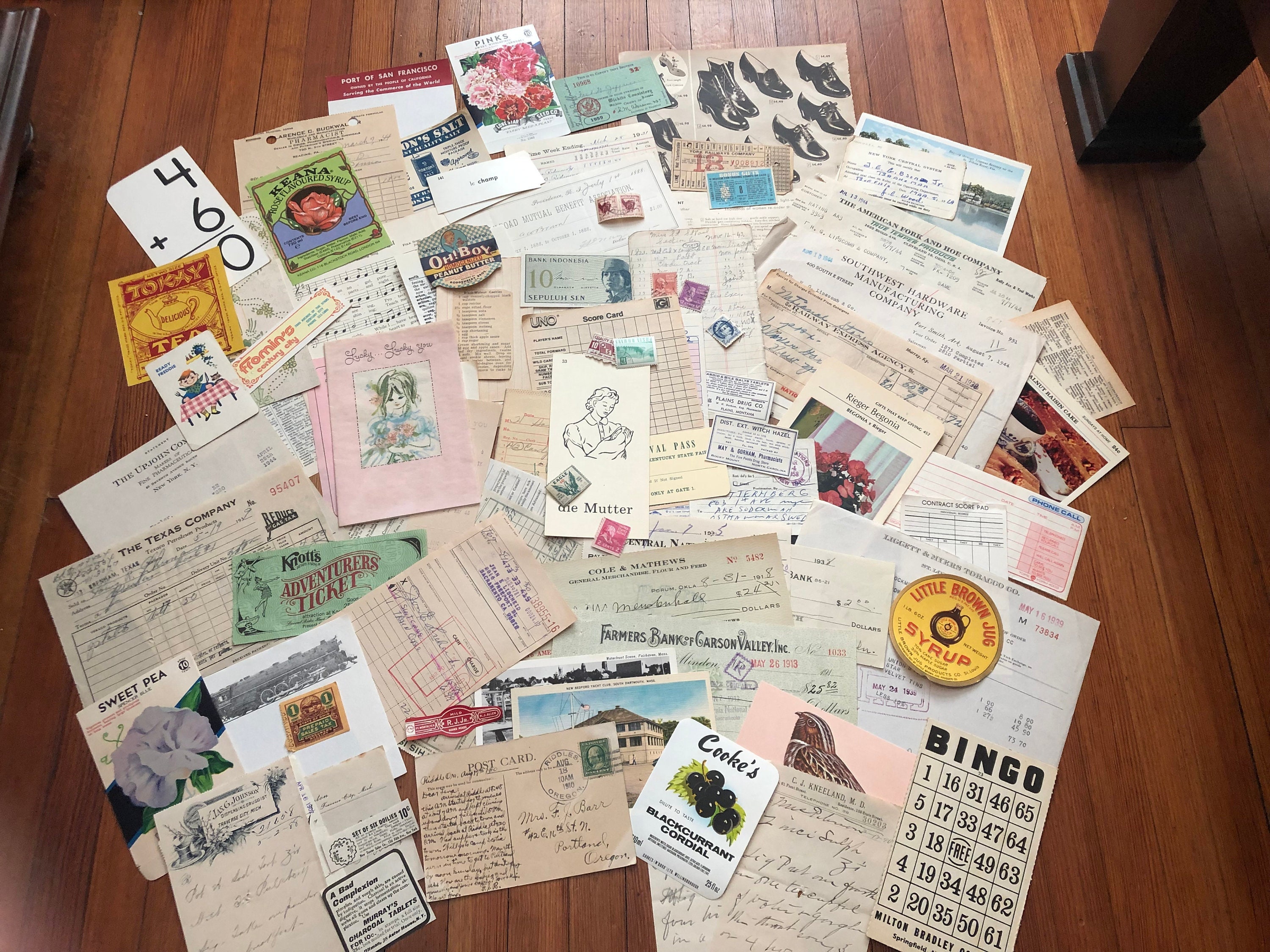 Antique/vintage Paper Ephemera 100-piece Bundles for Junk - Etsy