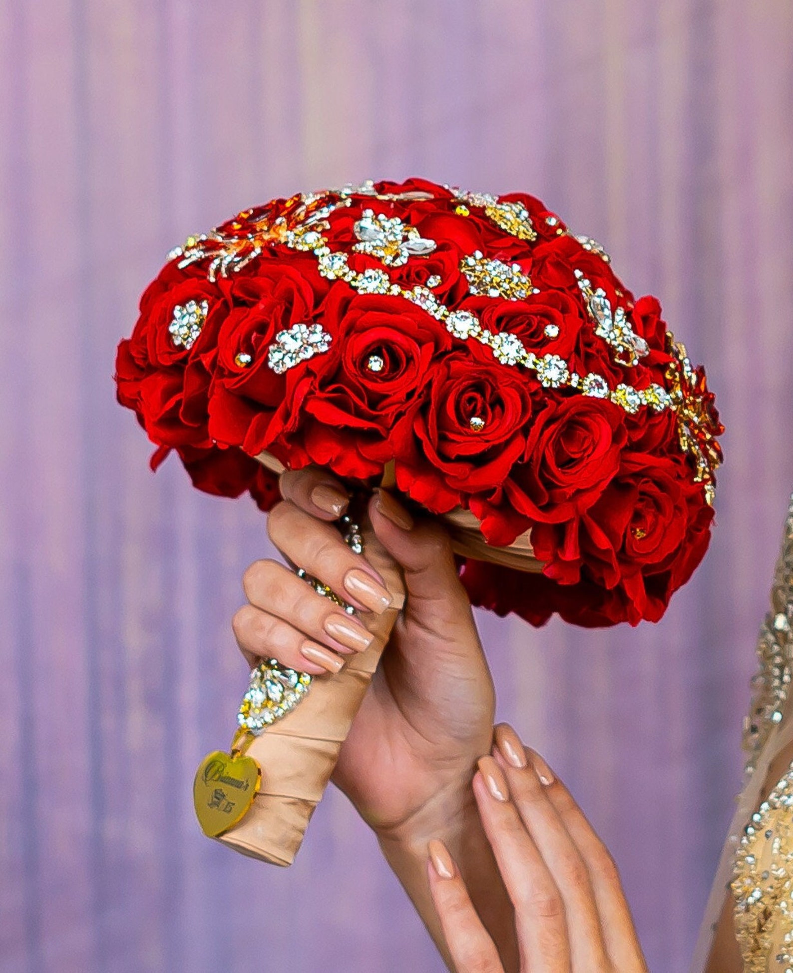 Red Gold Quinceanera Bouquet Red Quince Decor Quinceanera - Etsy