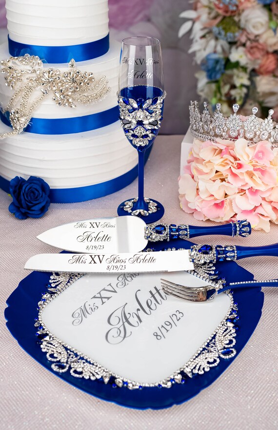 Quinceanera Table Arrangements Blue