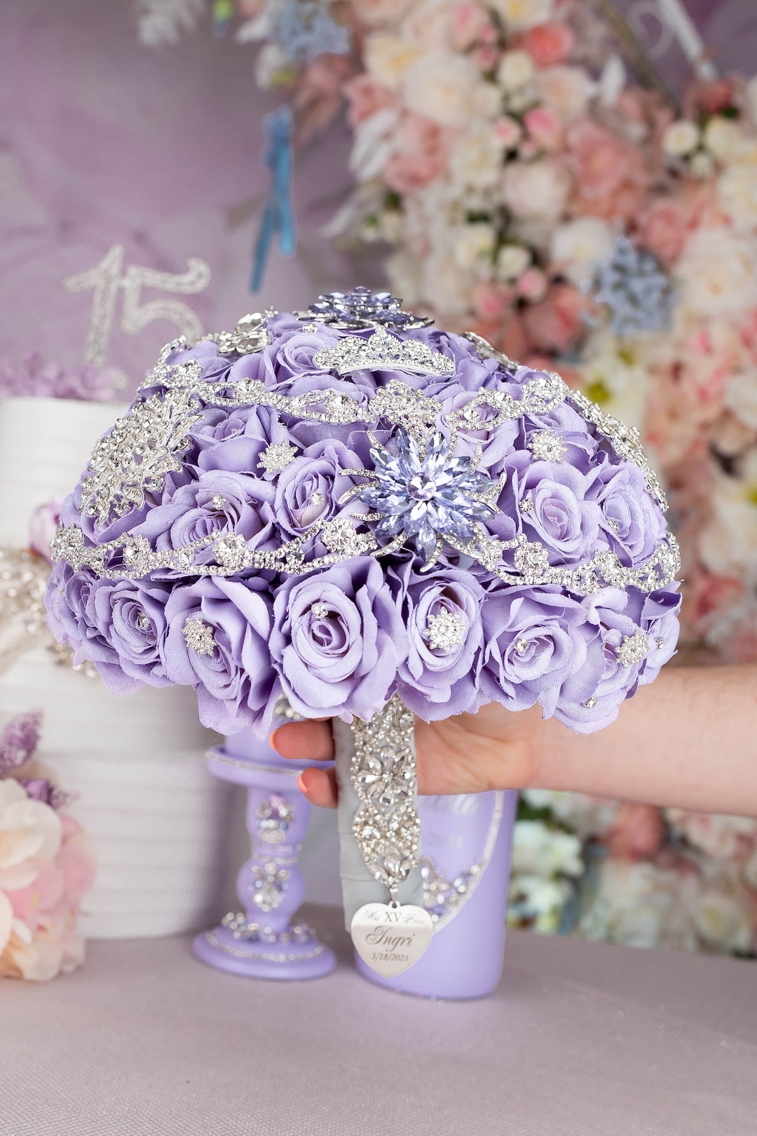 Lilac Quinceanera Bouquet Lilac Quince Decor Quinceanera - Etsy