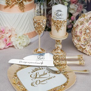 Pala Y Cuchillo Quinceanera White Gold Quinceanera Package - Etsy